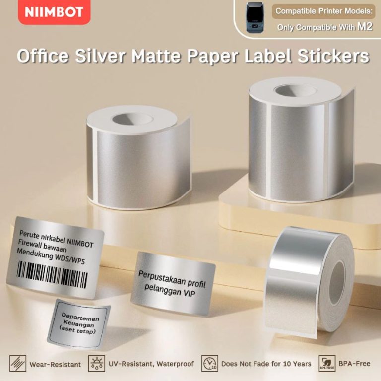 NIIMBOT M2 Matte Silver Label Stickers